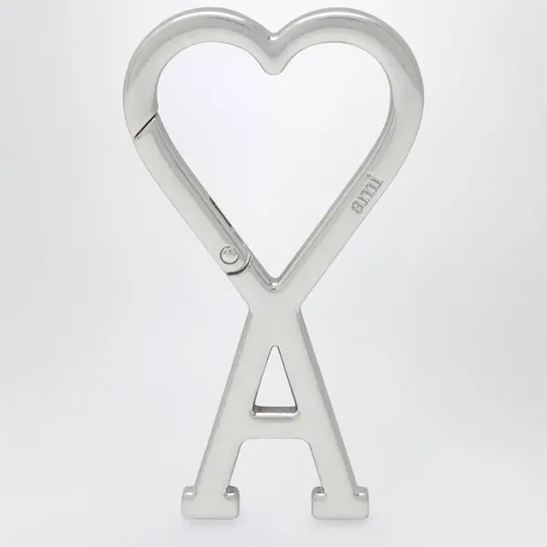 AMI Paris De Cå“ur Carabiner Keyring In Metal - Silver