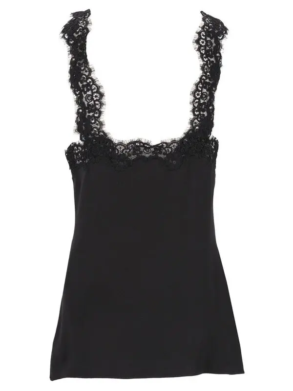 Stella McCartney Satin Finish Lace Detail Tank