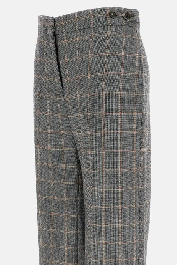 Stella McCartney Checked Wool Trousers - Multicolor