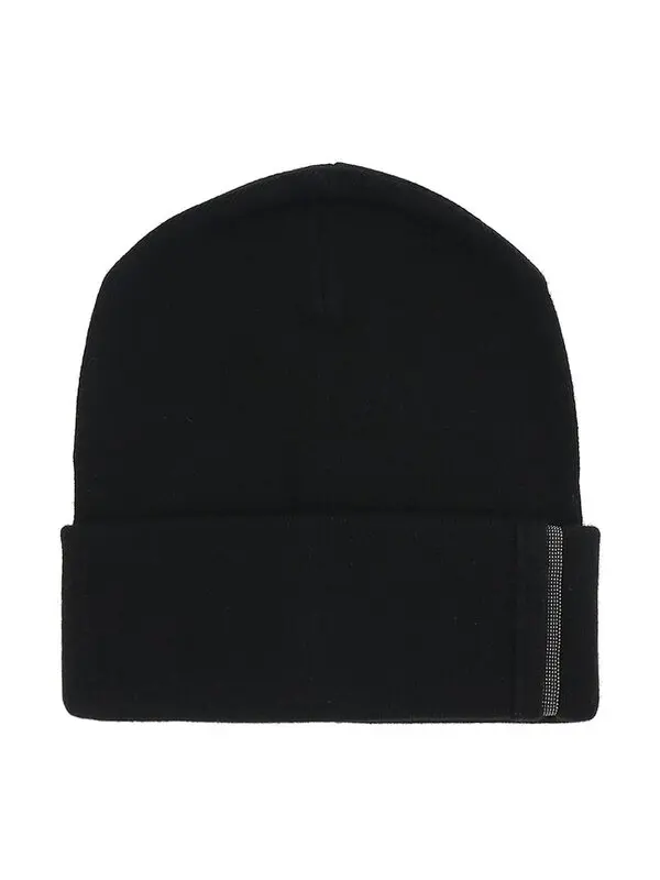 Brunello Cucinelli Ribbed Cashmere Knit Beanie With Monili Detail - Black