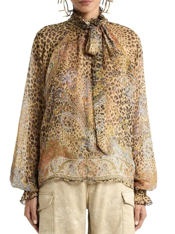 Etro Silk Chiffon Blouse With Scarf