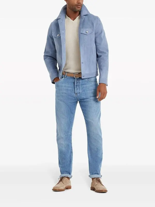 Brunello Cucinelli Five-pocket Light Denim Trousers - Blue