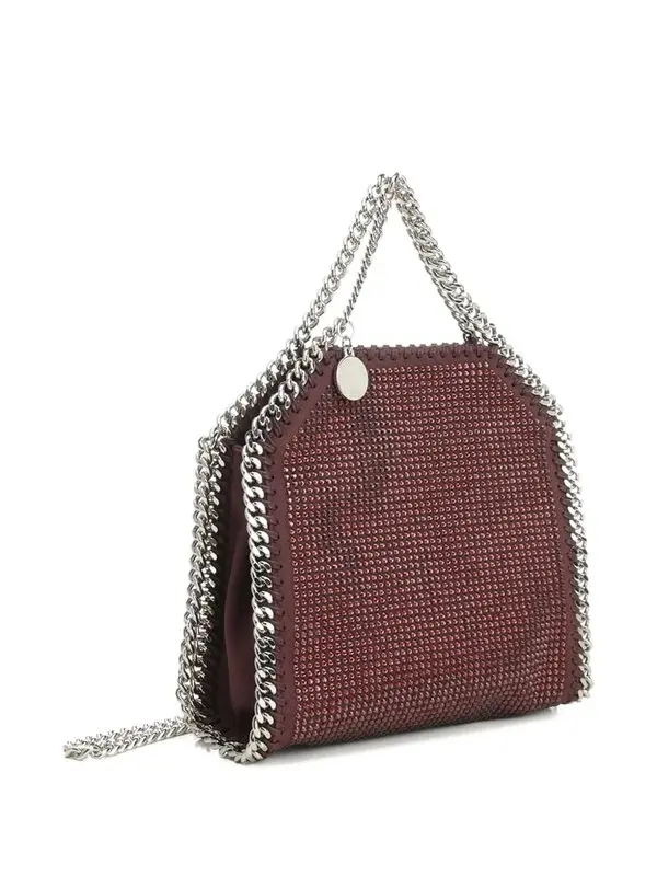 Stella McCartney Falabella Tiny Hotfix Crystals On Alter Suede - Red