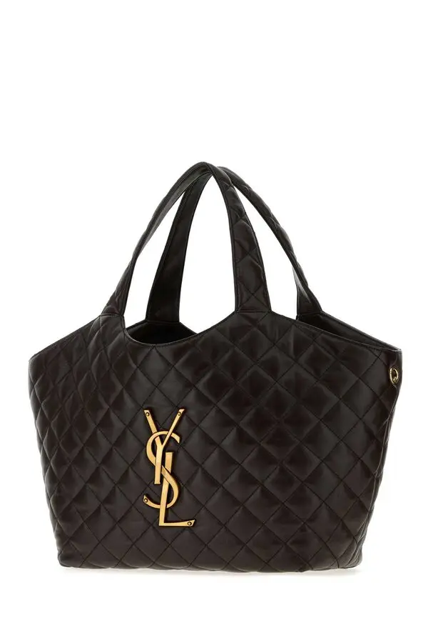 Saint Laurent Dark Nappa Medium Icare Shopping Bag - Brown