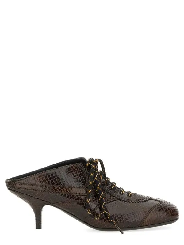 Dries Van Noten Leather Slip-on Mules - Brown