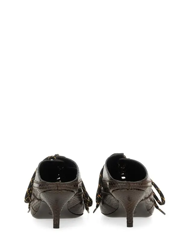 Dries Van Noten Leather Slip-on Mules - Brown