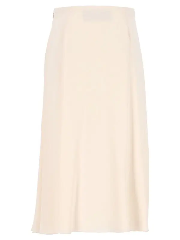 Valentino Garavani Silk Georgette Skirt - White