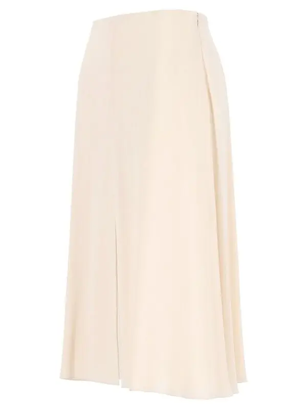 Valentino Garavani Silk Georgette Skirt - White