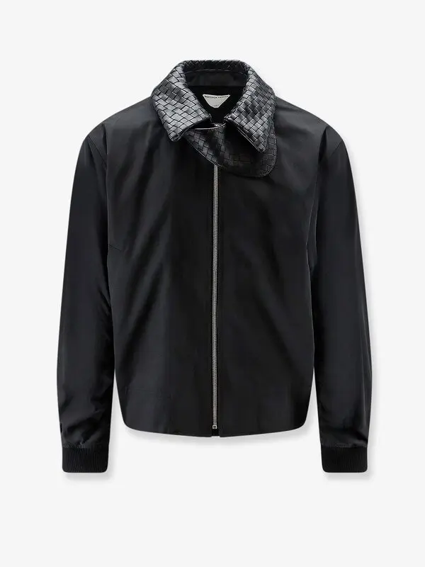 Bottega Veneta Nylon And Cotton Jacket With Intrecciato Details - Multicolor