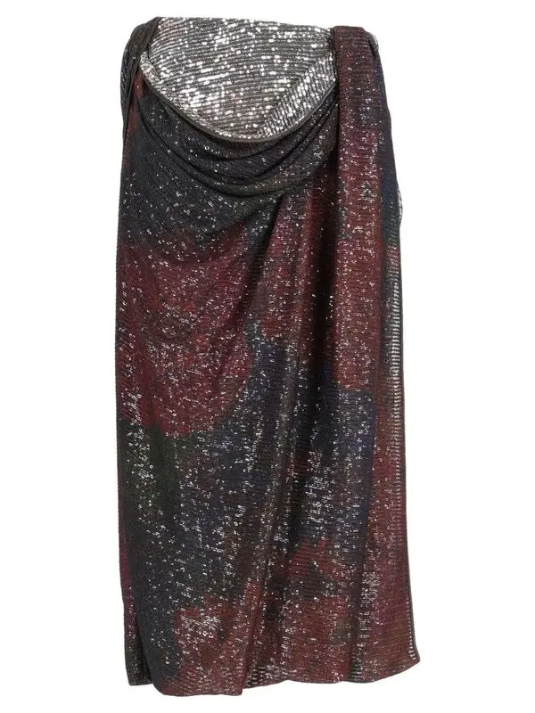 MAISON MARGIELA Printed Sequin Long Skirt - Multicolor