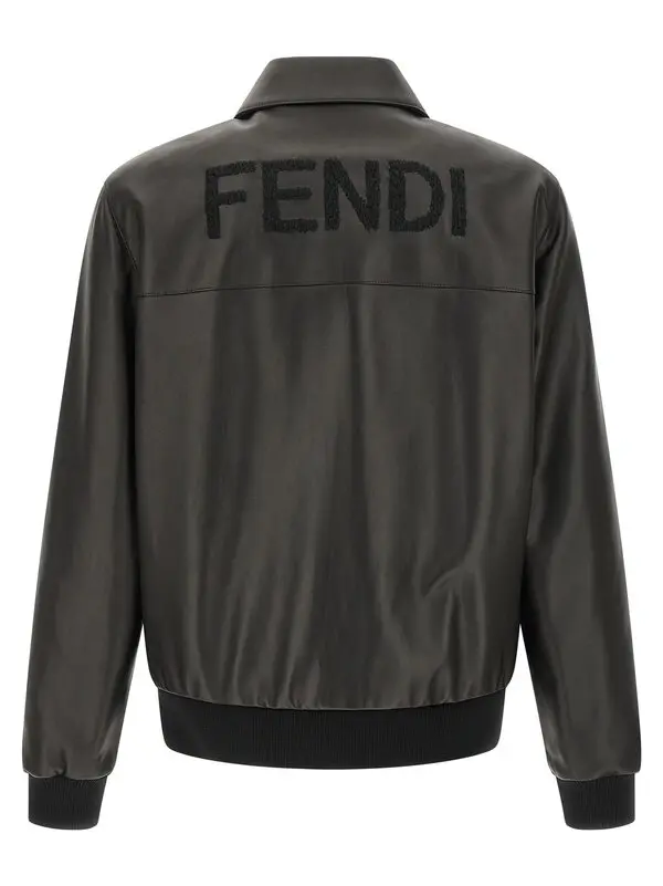 Fendi Leather Blouson - Black