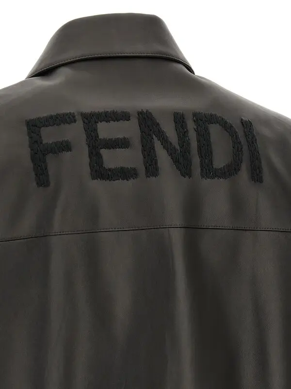 Fendi Leather Blouson - Black