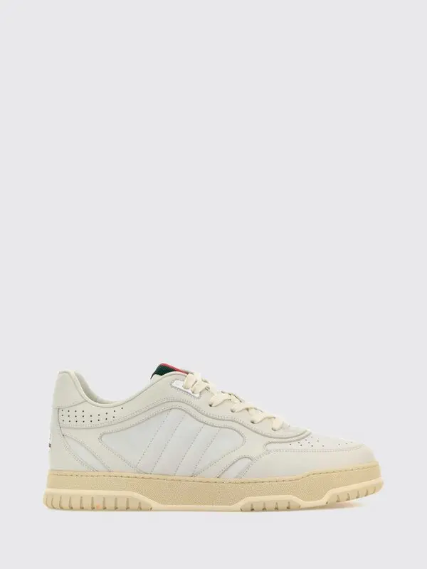 Gucci Re-web Leather And Nubuck Sneakers With Iconic Web Stripe