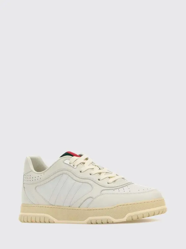 Gucci Re-web Leather And Nubuck Sneakers With Iconic Web Stripe