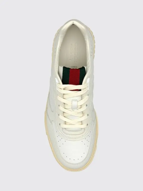 Gucci Re-web Leather And Nubuck Sneakers With Iconic Web Stripe