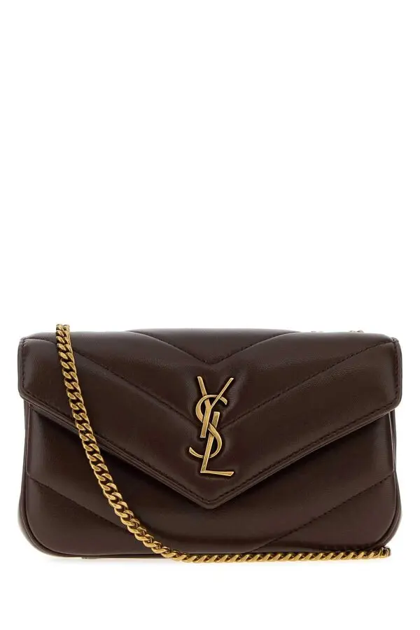 Saint Laurent Leather Loulou Shoulder Bag - Brown