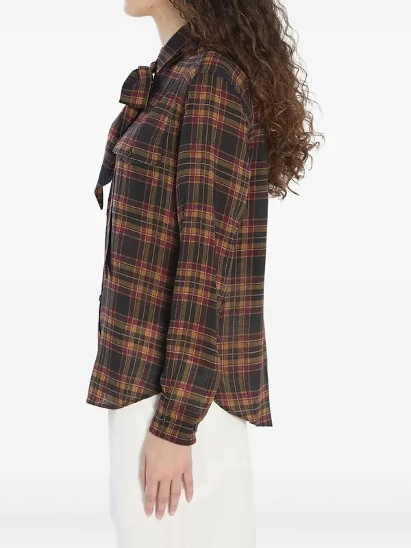 Saint Laurent Lavalliére Cassandre Tartan Wool Shirt