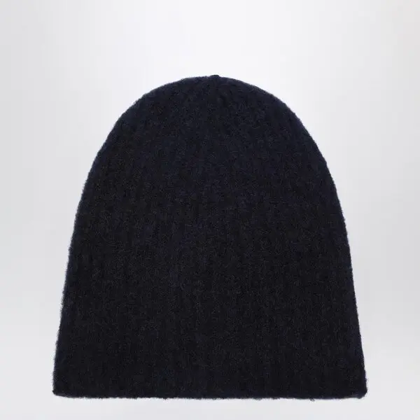 ROBERTO COLLINA Cashmere Ribbed Beanie - Blue
