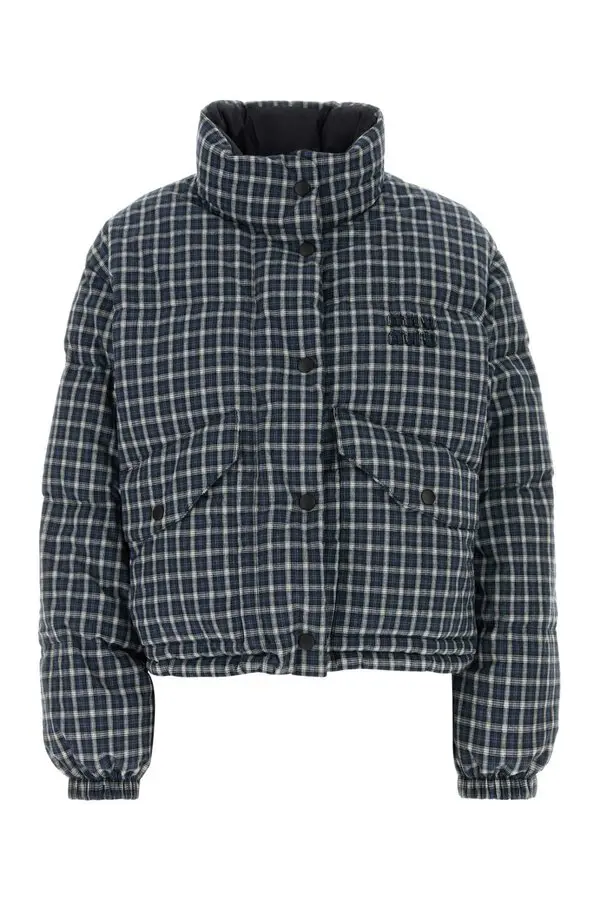 Miu Miu Embroidered Cotton Reversible Down Jacket - Multicolor
