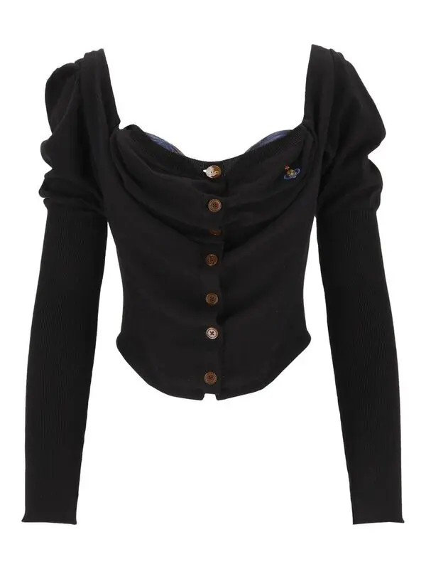 VIVIENNE WESTWOOD Knitted Cardigan Corset - Black