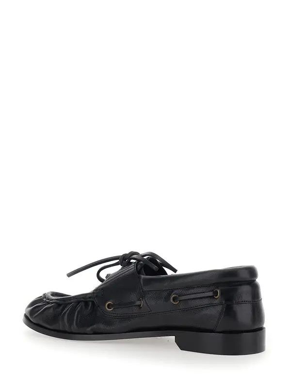 Saint Laurent Le Loafer Bateau Boat Shoes - Black
