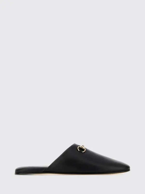 Gucci Flat Nappa Leather Mules With Horsebit Detail