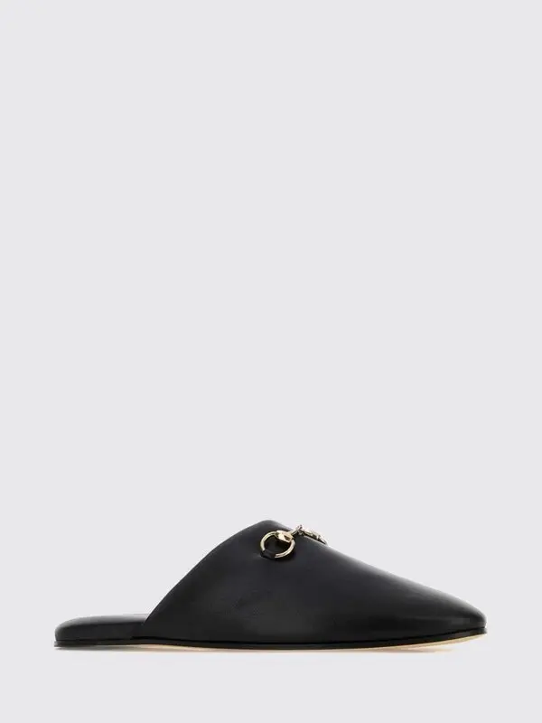 Gucci Flat Nappa Leather Mules With Horsebit Detail - Black