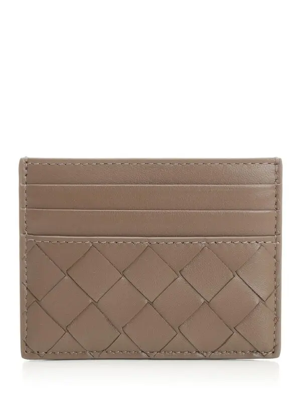 Bottega Veneta Intrecciato Credit Card Holder - Brown