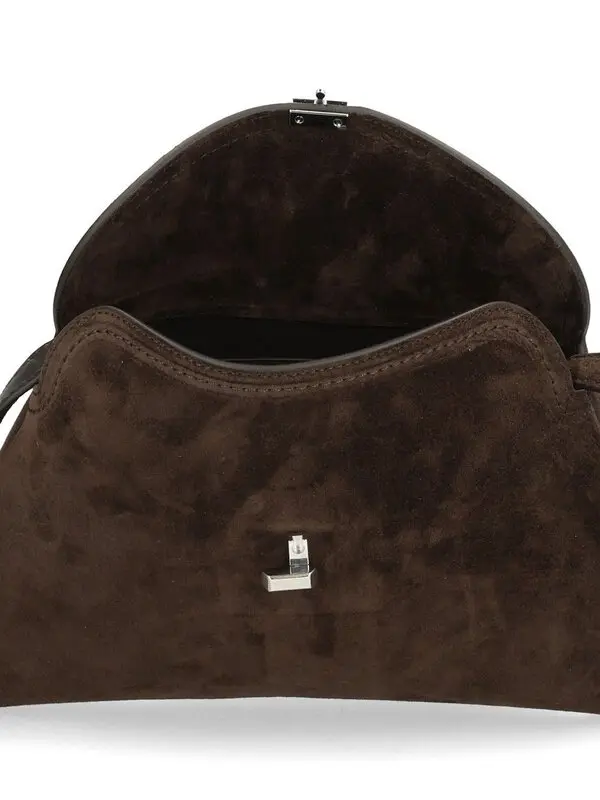 TOTEME Suede T-lock Clutch Bag - Brown