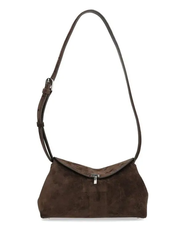 TOTEME Suede T-lock Clutch Bag - Brown