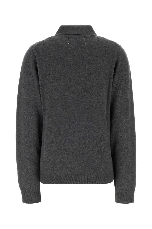 MAISON MARGIELA Graphite Wool Polo Shirt