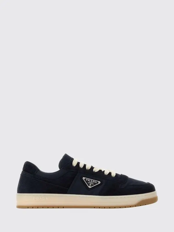 Prada Suede And Fabric Sneakers - Blue
