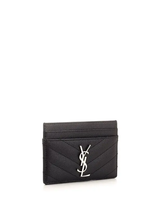 Saint Laurent Monogram Card Case - Black