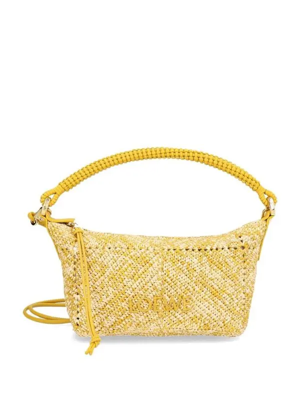 Loewe Paula's Ibiza Cala Mini Bag In Mélange Raffia - Yellow