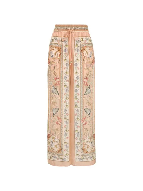 Zimmermann Roselight Printed Silk Trousers - Multicolor