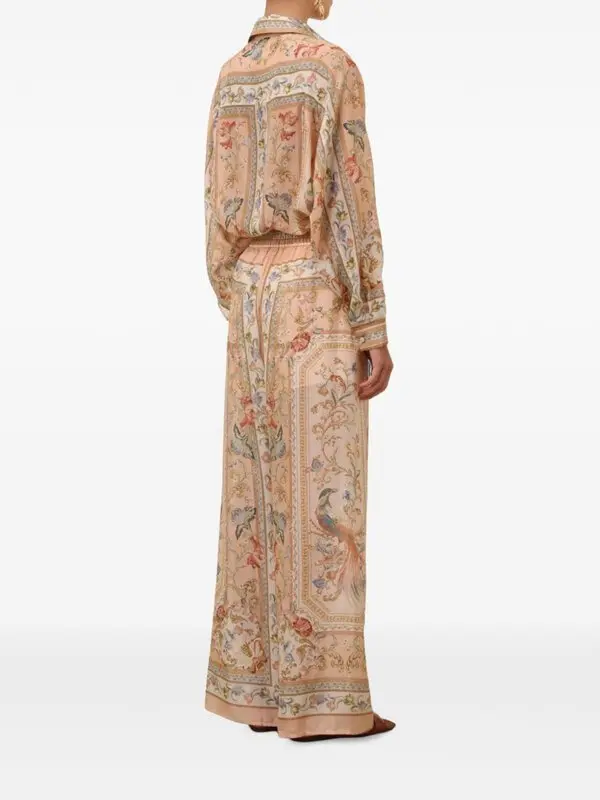 Zimmermann Roselight Printed Silk Trousers