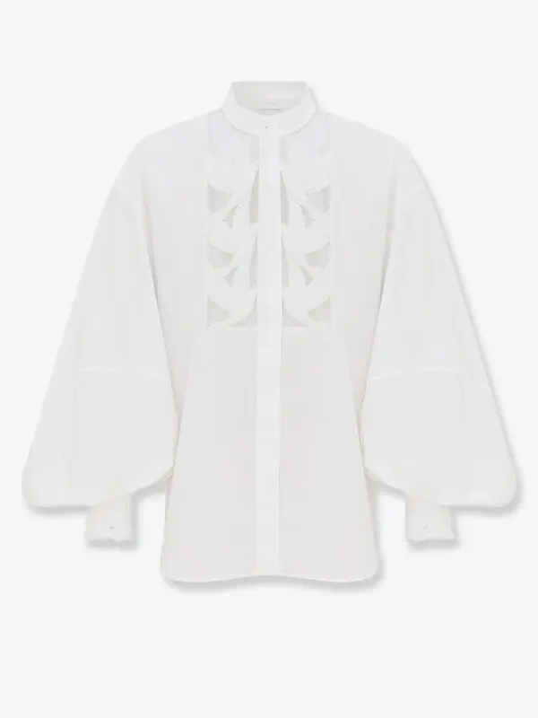 Zimmermann Luna Applique Shirt - Cream