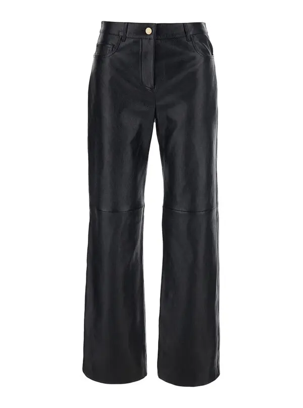 Max Mara S 'pesca' Pants With Five-pocket Design In Leather For - Black