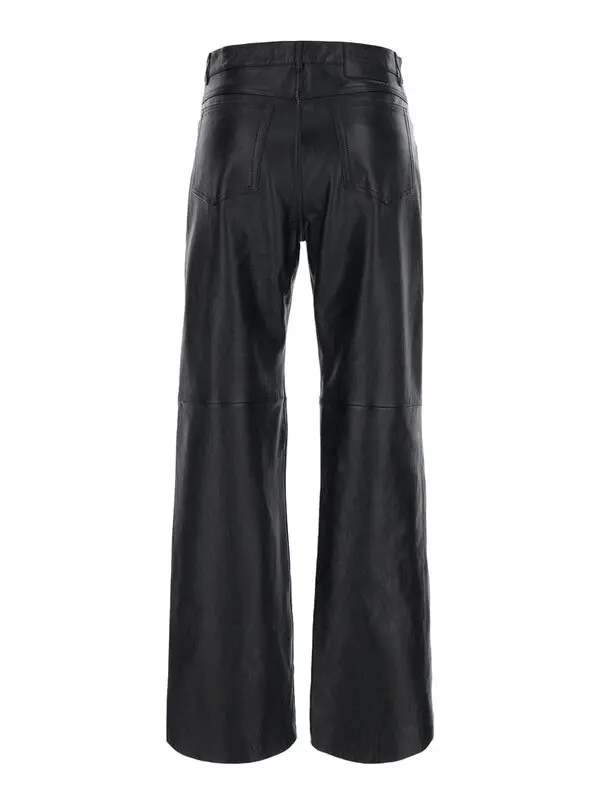 Max Mara Pesca Leather Pants - Black