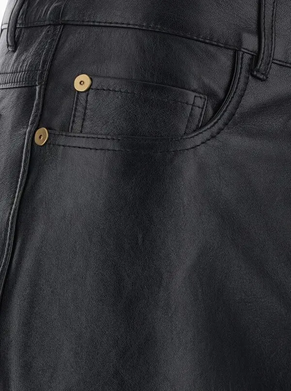 Max Mara Pesca Leather Pants - Black