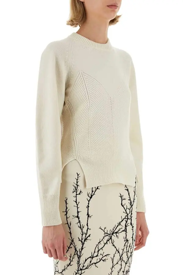 Alexander McQueen Ivory Wool Blend Sweater