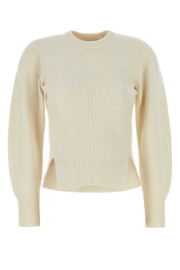 Alexander McQueen Wool Blend Sweater - White