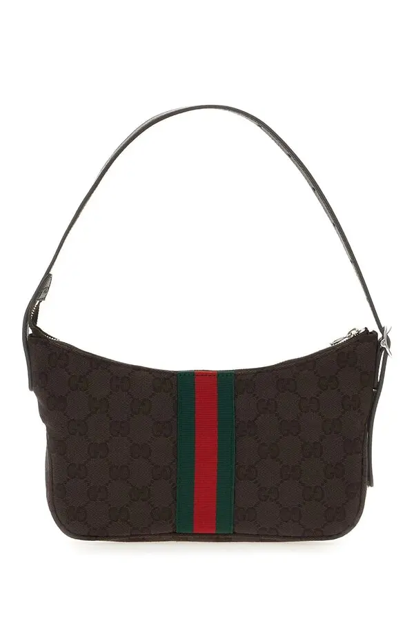 Gucci Monogrammed Crossbody Bag With Web Detail - Multicolor