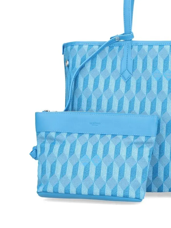AU DEPART Coated Canvas Tote Bag - Blue