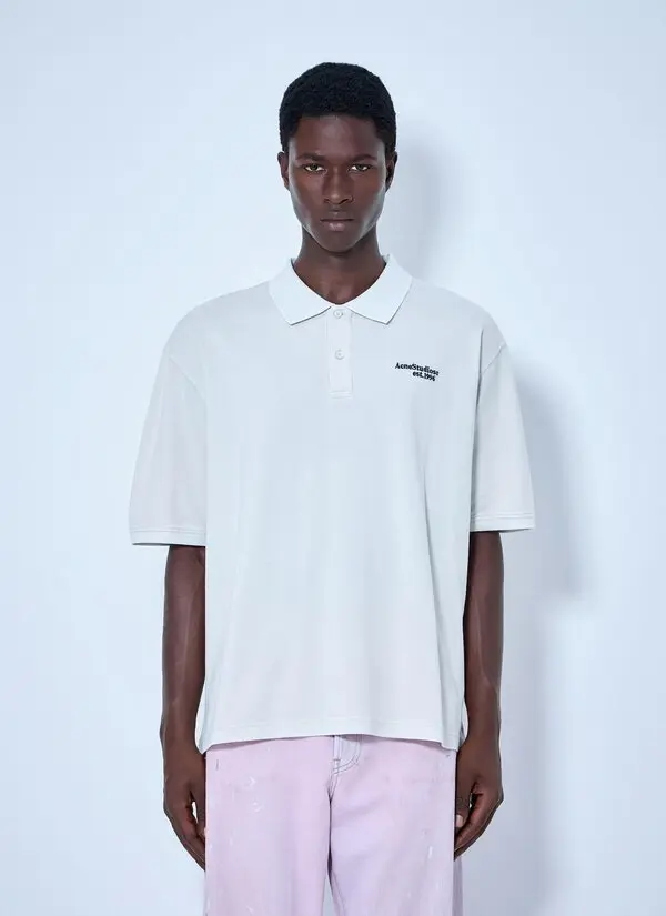 Acne Studios Washed Logo Polo Shirt - White