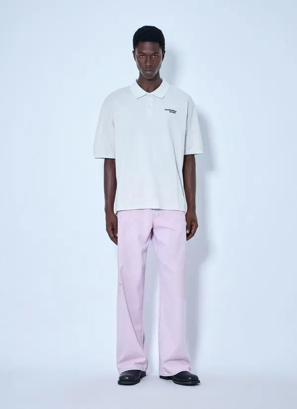 Acne Studios Washed Logo Polo Shirt - White