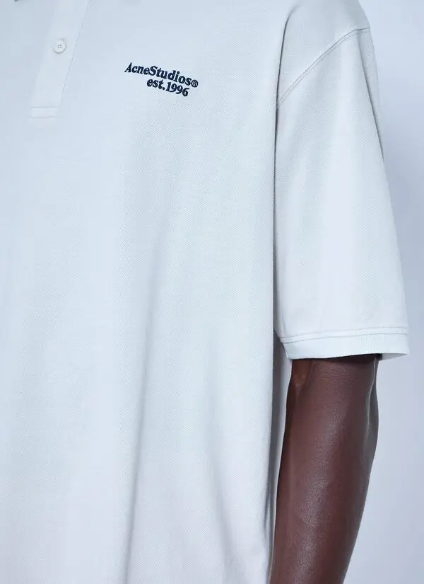 Acne Studios Washed Logo Polo Shirt - White