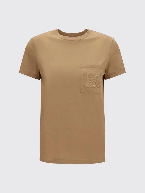 Max Mara Cotton Monogram Patch Pocket T-shirt - Brown
