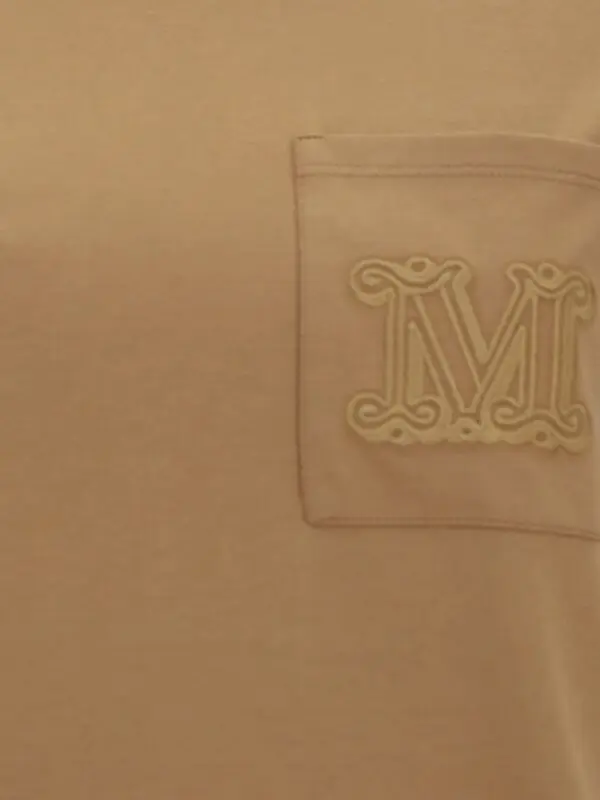 Max Mara Cotton T-shirt With Pocket - Brown
