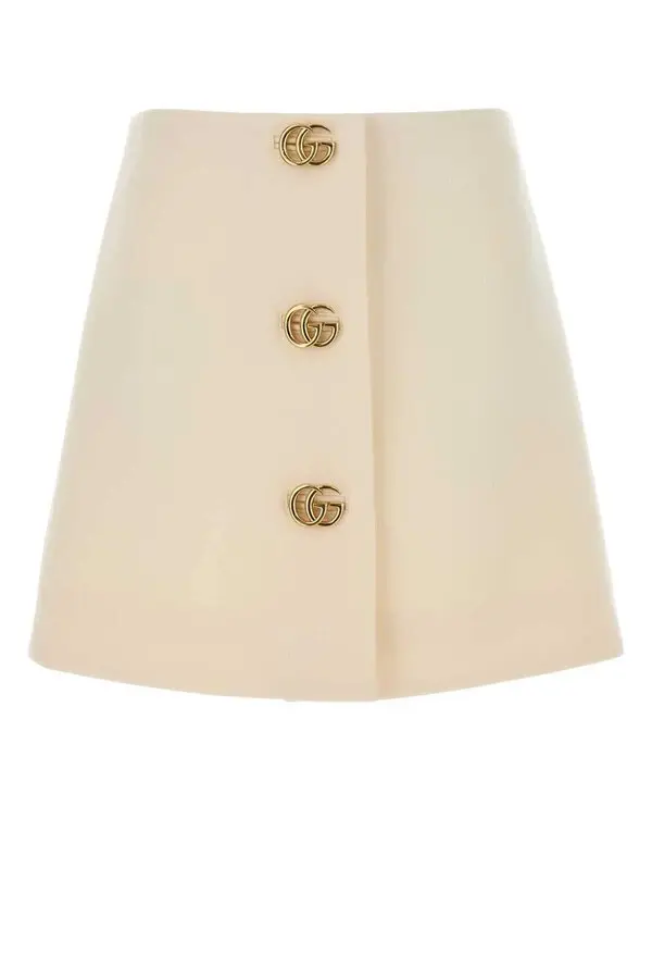 Gucci Ivory Crepe Mini Skirt - Multicolor